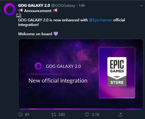 CDPR 旗下 GOG Galaxy 2.0 宣布与 Epic 商城官方合作整合_腾讯新闻