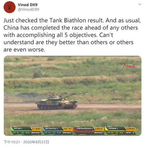 “坦克两项”中国96B小组赛第一，印军曾驾T90参赛排名垫底_腾讯新闻