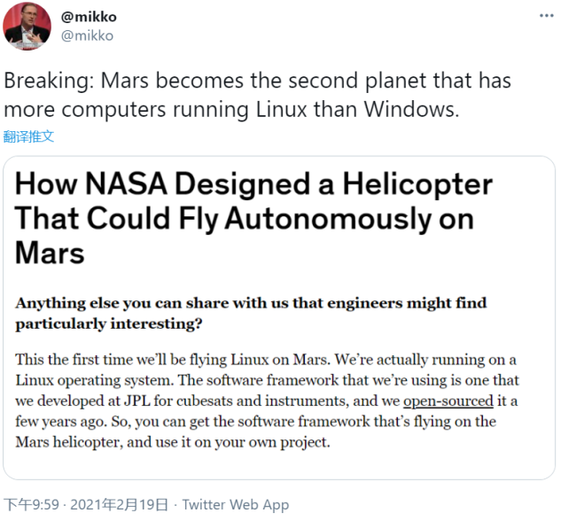 Linux 登陆火星，占有率再超 Windows，NASA 还在 GitHub 发布源码教程_腾讯新闻