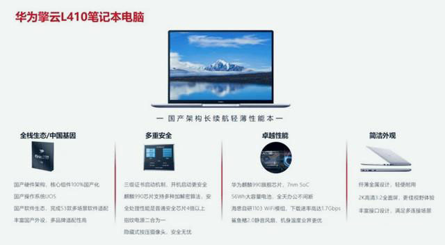 麒麟990＋统信UOS 华为擎云L410国产化程度最高的笔记本电脑上架_腾讯新闻