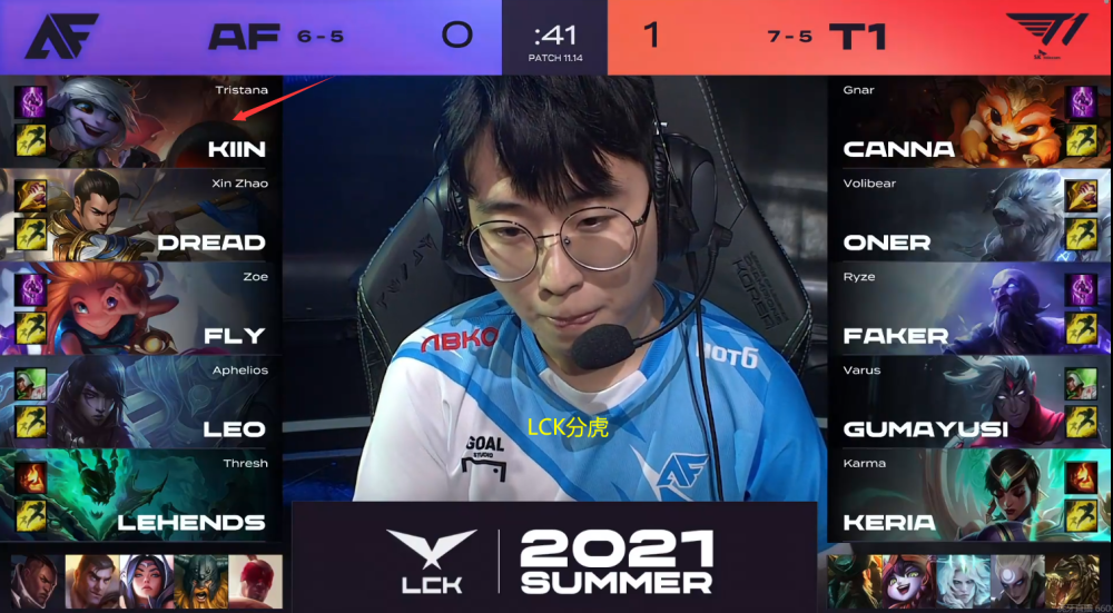 LOL：LCK史上首次上单小炮，T1运营碾压却被Kiin一人之力阻挡！_腾讯新闻