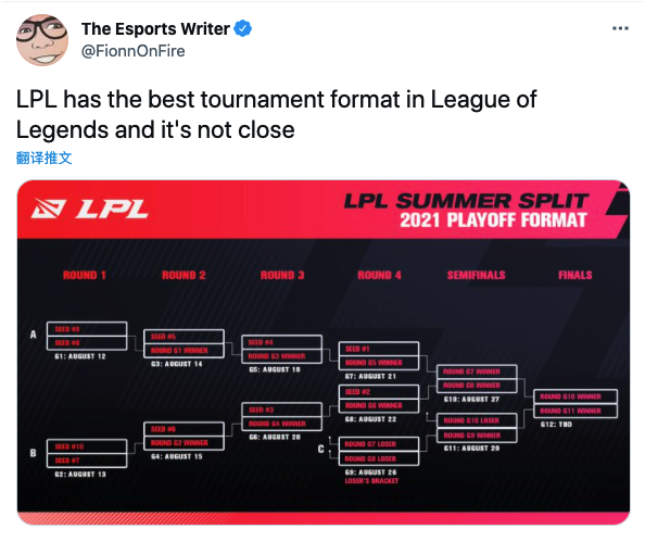 前ESPN记者点评：LPL季后赛拥有最好的比赛形式！双败赛制获肯定_腾讯新闻
