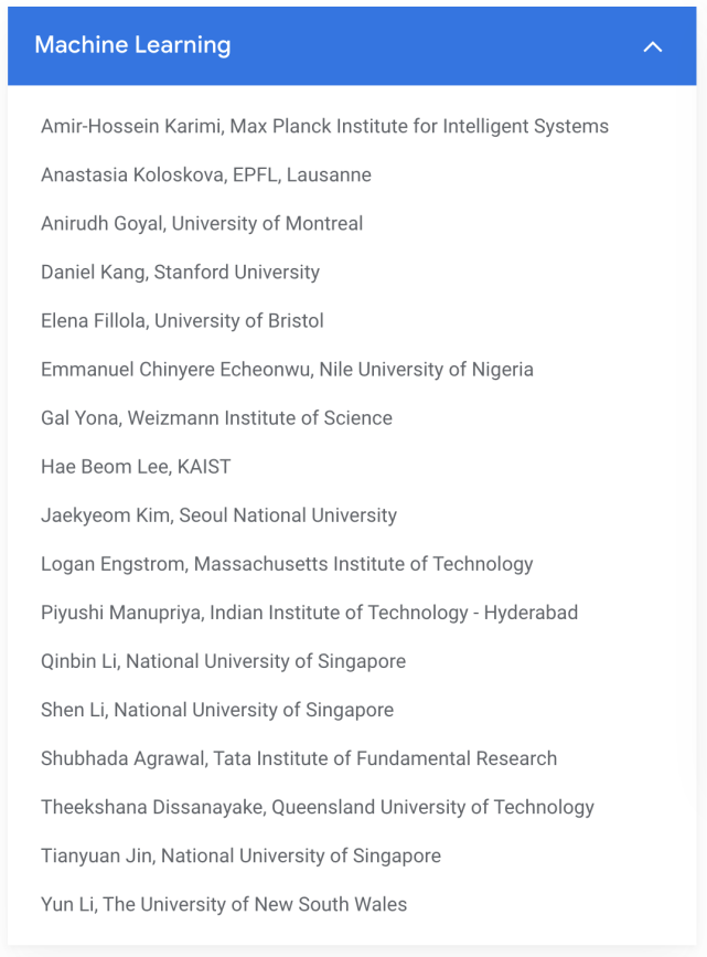 谷歌2021博士奖研金完整名单公布，13方向共75人获奖_腾讯新闻