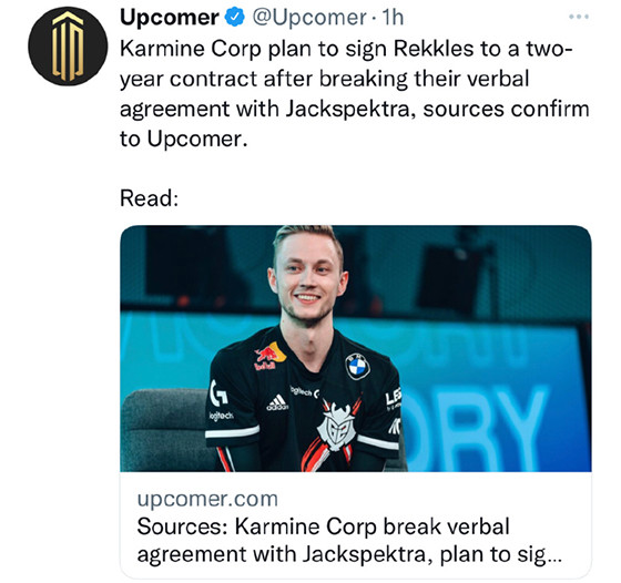 欧洲传奇AD“欧成”Rekkles加入法国联赛KC战队_腾讯新闻