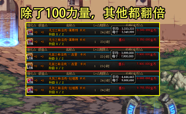 DNF：跨6希洛克卡片涨疯了！最贵已超5000W，3大原因成祸首_腾讯新闻