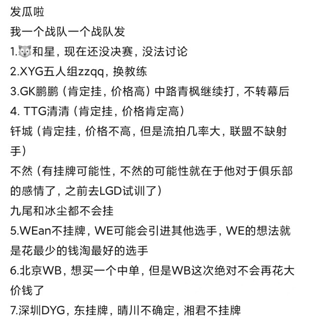 KPL转会瓜：XYG换教练，TTG散伙，WB想买中单，DYG湘军留队_腾讯新闻