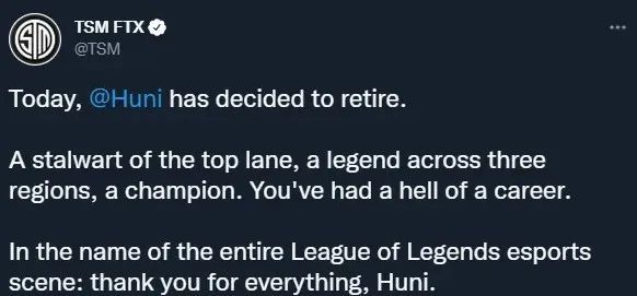 前SKT、FNC上单选手Huni正式宣布退役｜电竞头条_腾讯新闻
