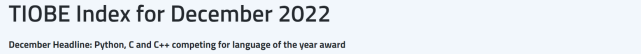 TIOBE 12 月榜单：C＋首超 Java，Python/C/C＋角逐年度语言_腾讯新闻