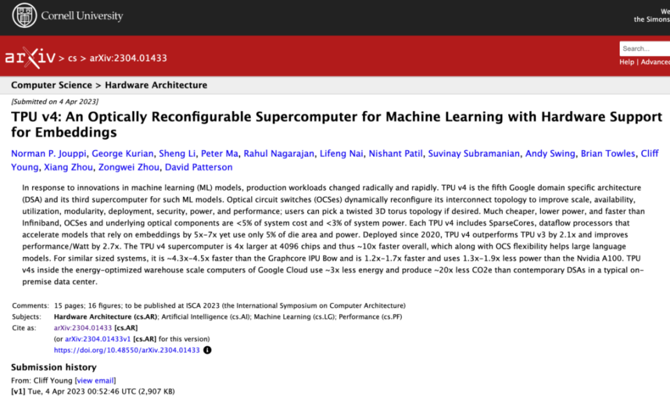 对标英伟达A100，谷歌公布TPU v4技术细节_腾讯新闻