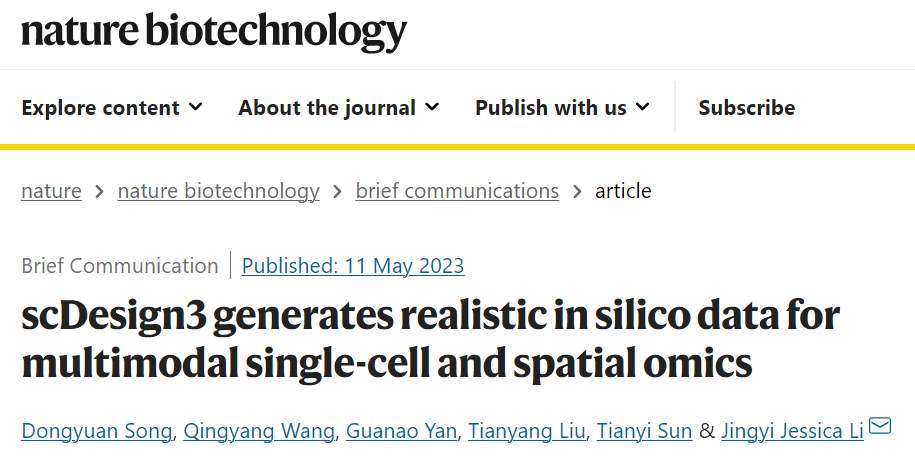 Nature子刊：李婧翌团队开发用于单细胞多组学和空间组学的数据模拟和统计推断的多功能模拟器scDesign3_腾讯新闻