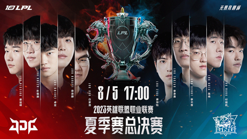 2023LPL夏季赛总决赛海报——JDG vs LNG_腾讯新闻