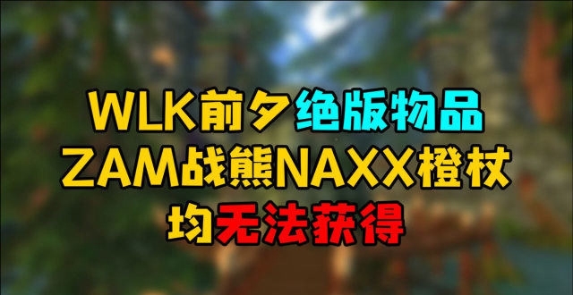 魔兽世界怀旧服 WLK前夕绝版物品，ZAM战熊NAXX橙杖均在列_腾讯新闻