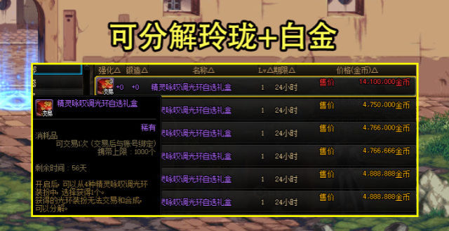 DNF：五一礼包道具价格一览！时装礼盒1800W，至尊装扮仅需2.2E_腾讯新闻