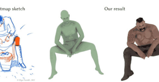 草图人像变3D模特，360°无死角还原姿势，一张就行，多“草”都可｜SIGGRAPH 2022_腾讯新闻