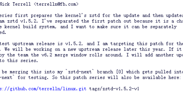 Linux 6.2 将内核的 Zstd 压缩算法更新到 1.5.x 版本_腾讯新闻