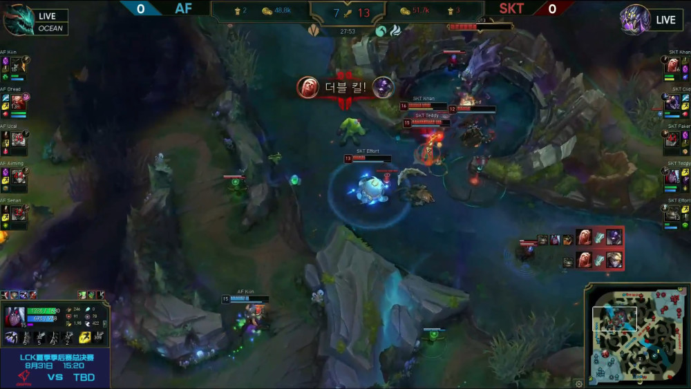 纳什男爵神助攻，SKT笑纳大龙，Khan杀人书吸血鬼抽干AF