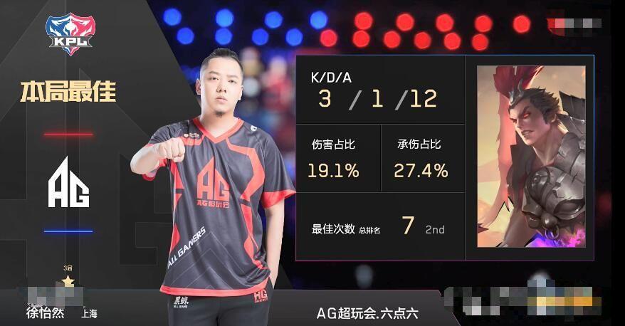 KPL：AG超玩会天胡开局，首局碾压YTG拿下胜利！