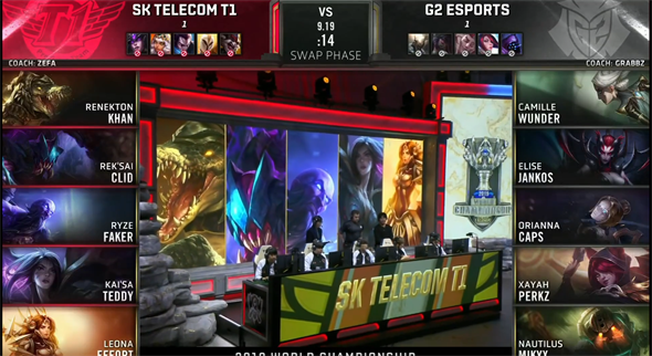 Khan3分钟越塔单杀拿下一血，G2运营击败SKT拿到赛点