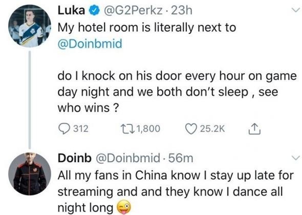 金咕咕热舞回应阿P，网友：想看Doinb跳舞Perkz弹吉他