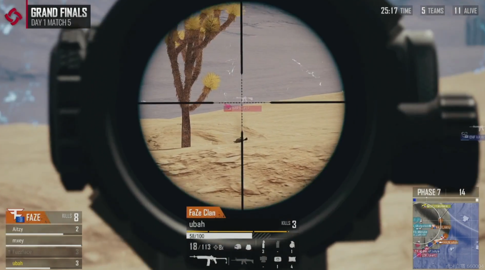 PGC总决赛第一天第五场，TS运气爆发天命圈吃鸡，FaZe逆袭失败！