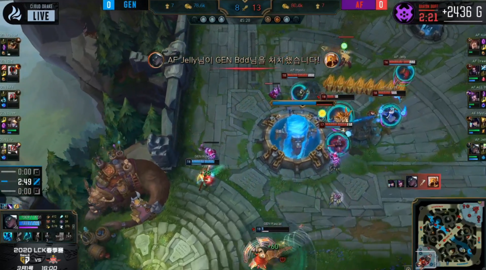 AF大劣势kiin腕豪绕后开团翻盘 爆炸果实拯救队伍！