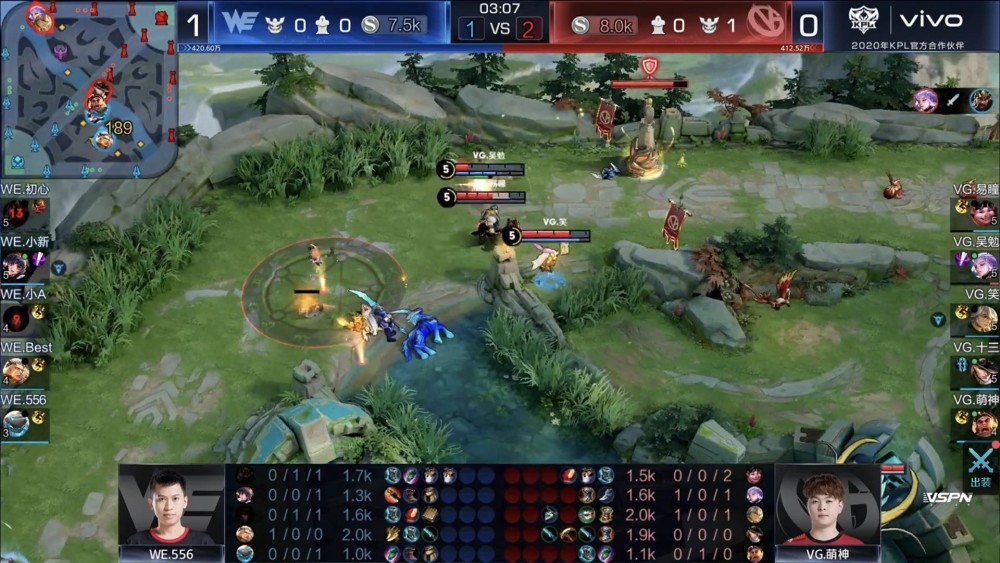 零封VG！WE已然成为KPL联盟新黑马，网友却直言这两支战队打法像钻石