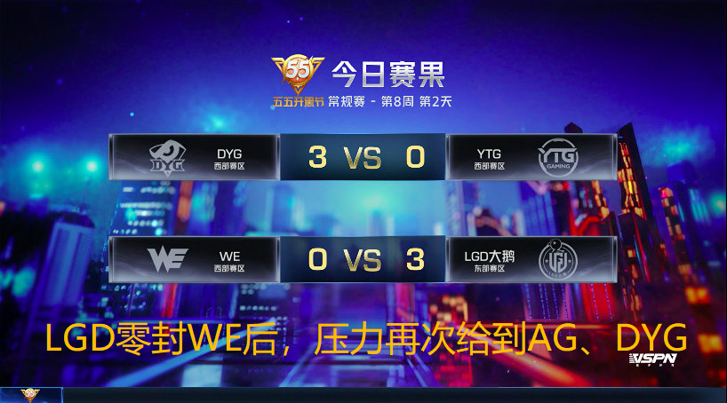 LGD零封WE后，压力又给到AG、DYG，这场“西部内战”谁也输不起！
