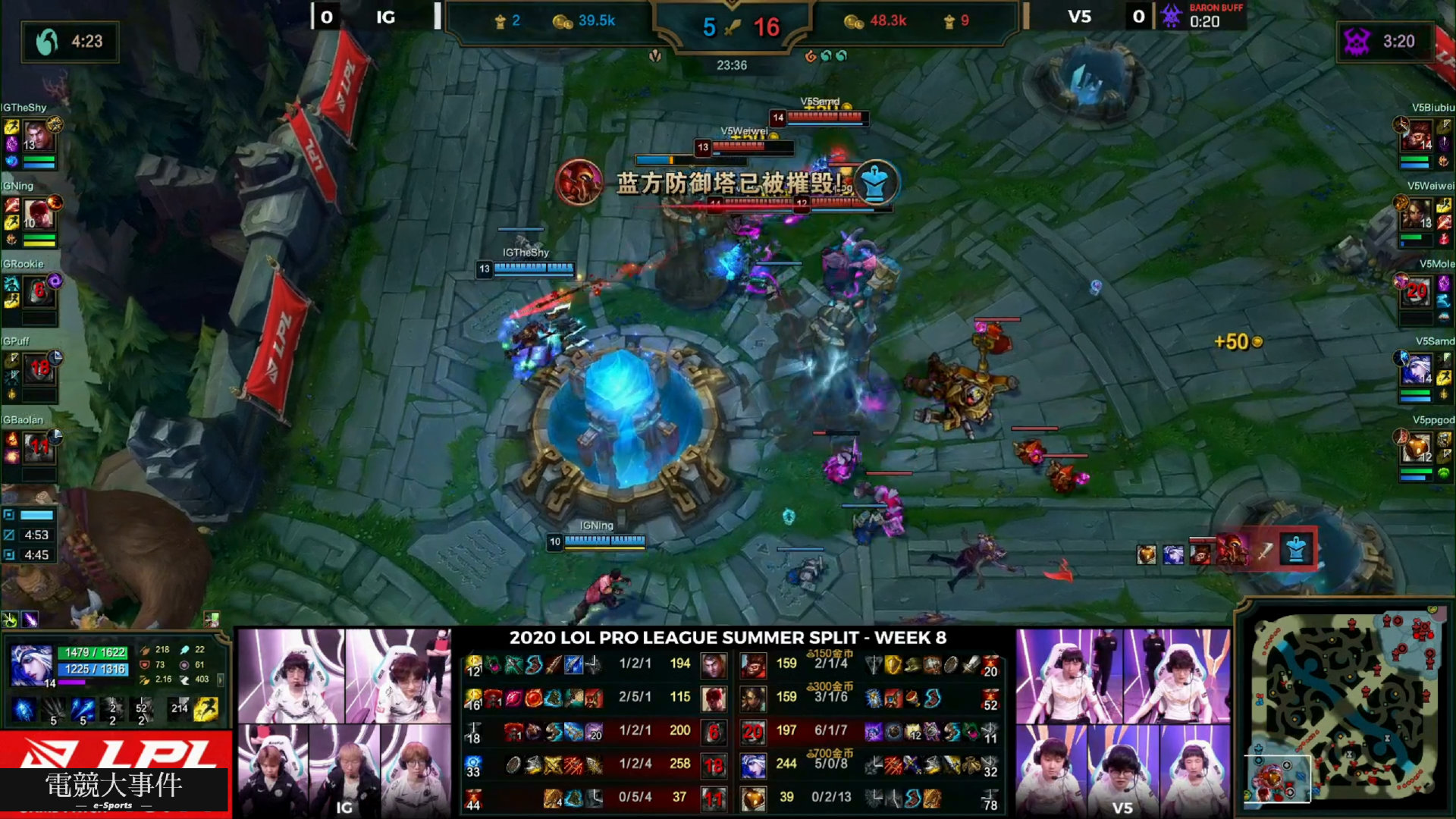 iG让1追2击垮V5，TS凯南再现天雷滚滚，宝蓝完成自我救赎