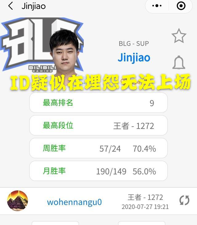 Jinjiao冲上韩服前十 本人回应：俱乐部同意回AD位