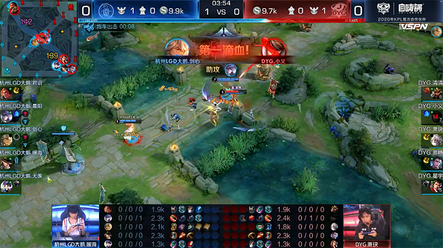 DYG首局轻取LGD，萧玦首秀斩获MVP！猪哼：阵容很SK！
