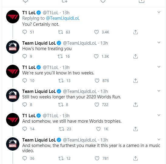 T1被TL无情嘲讽！TL喊话T1：小老弟，在家过得怎么样？