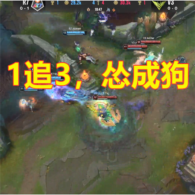 S10真下饭！R7对战V3频现“蜜汁操作”，网友：LGD稳赢！