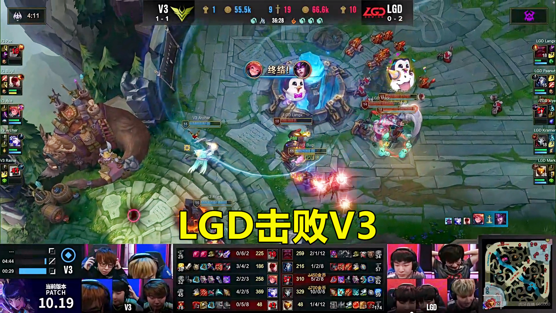LGD击败V3拿到S10首胜！狼行奥恩扛起大旗，兮夜道出失利原因
