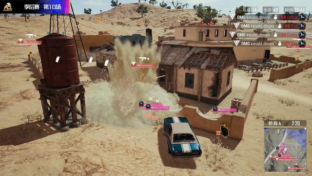 绝地求生PCL季后赛：小歪1穿4团灭OMG，4AM从不辜负天命圈