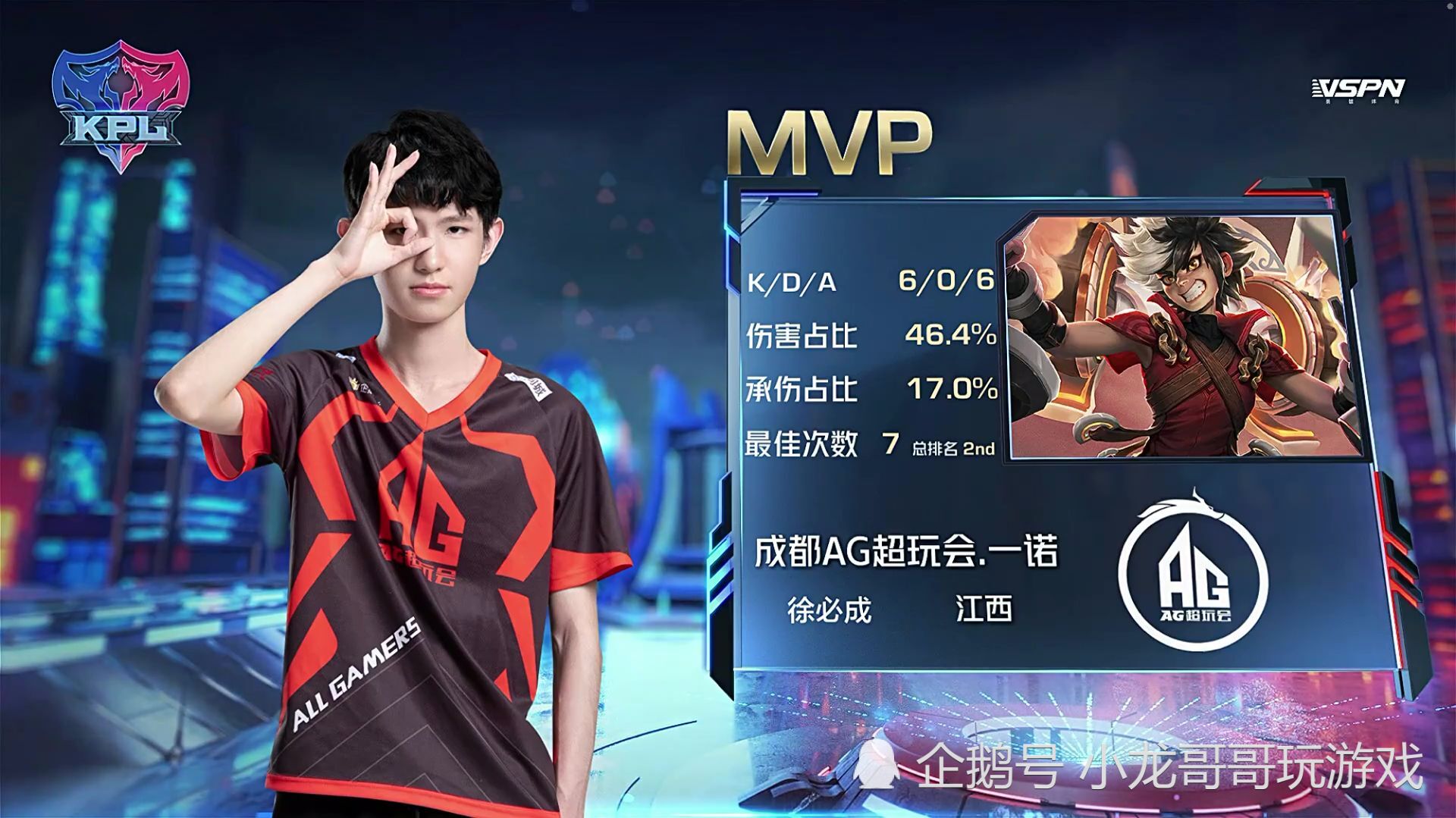 AG一诺再次斩获MVP，一个人打了一半的输出，爱思真是“开团怪物”