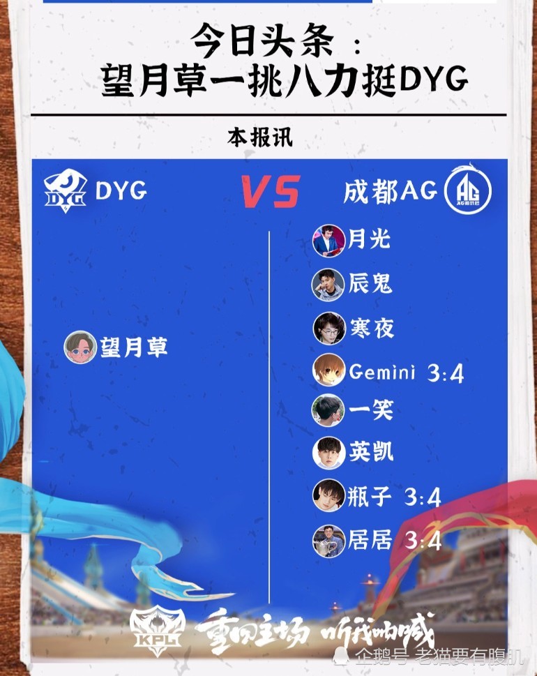 AG对战DYG，KPL解说仅一人支持DYG