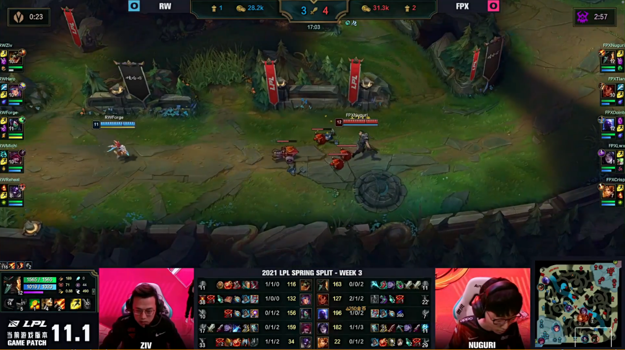 2021LPL：Lwx厄斐琉斯豪取五杀，FPX2-0轻松战胜RW