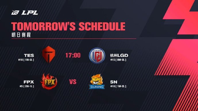 LPL春季赛23号首发名单公布：Nuguri大战Bin，打野Bo登场