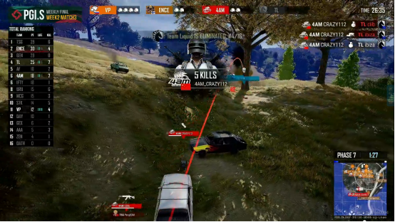 绝地求生PGI.S：可惜，4AM是气势十足的万年老二