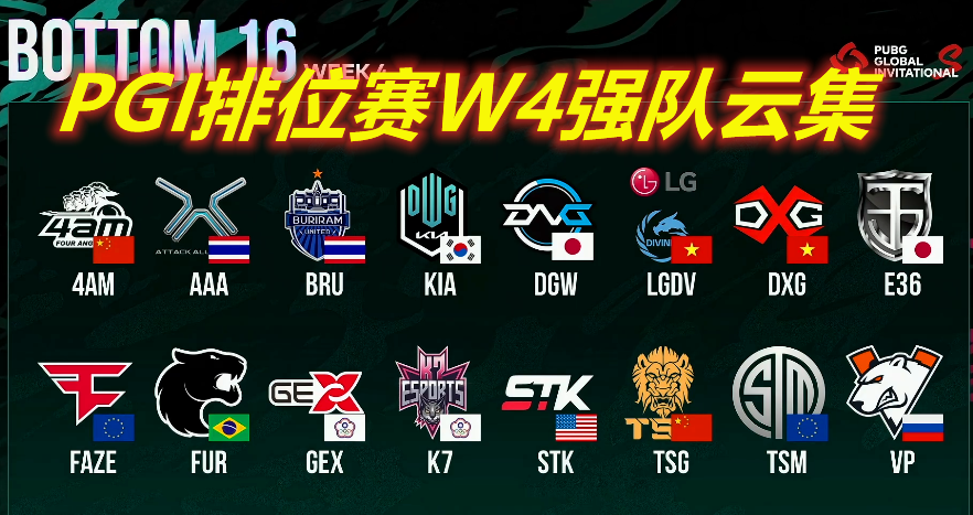 PGI排位赛W4：四场比赛结束4AM位列倒数第三，GODV直接破防！