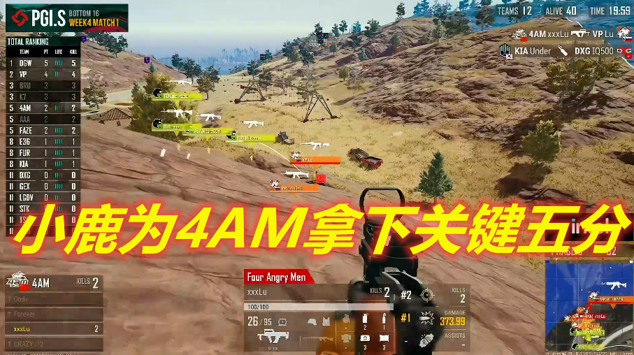 PGI排位赛W4：四场比赛结束4AM位列倒数第三，GODV直接破防！