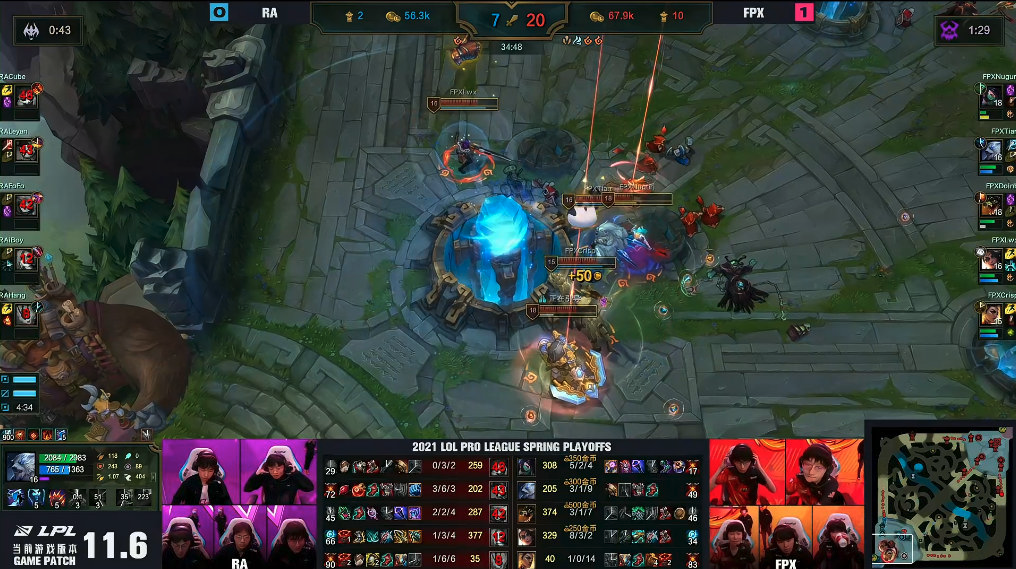 牛宝石头人精准开团，FPX季后赛3-1击败RA，晋级下一轮