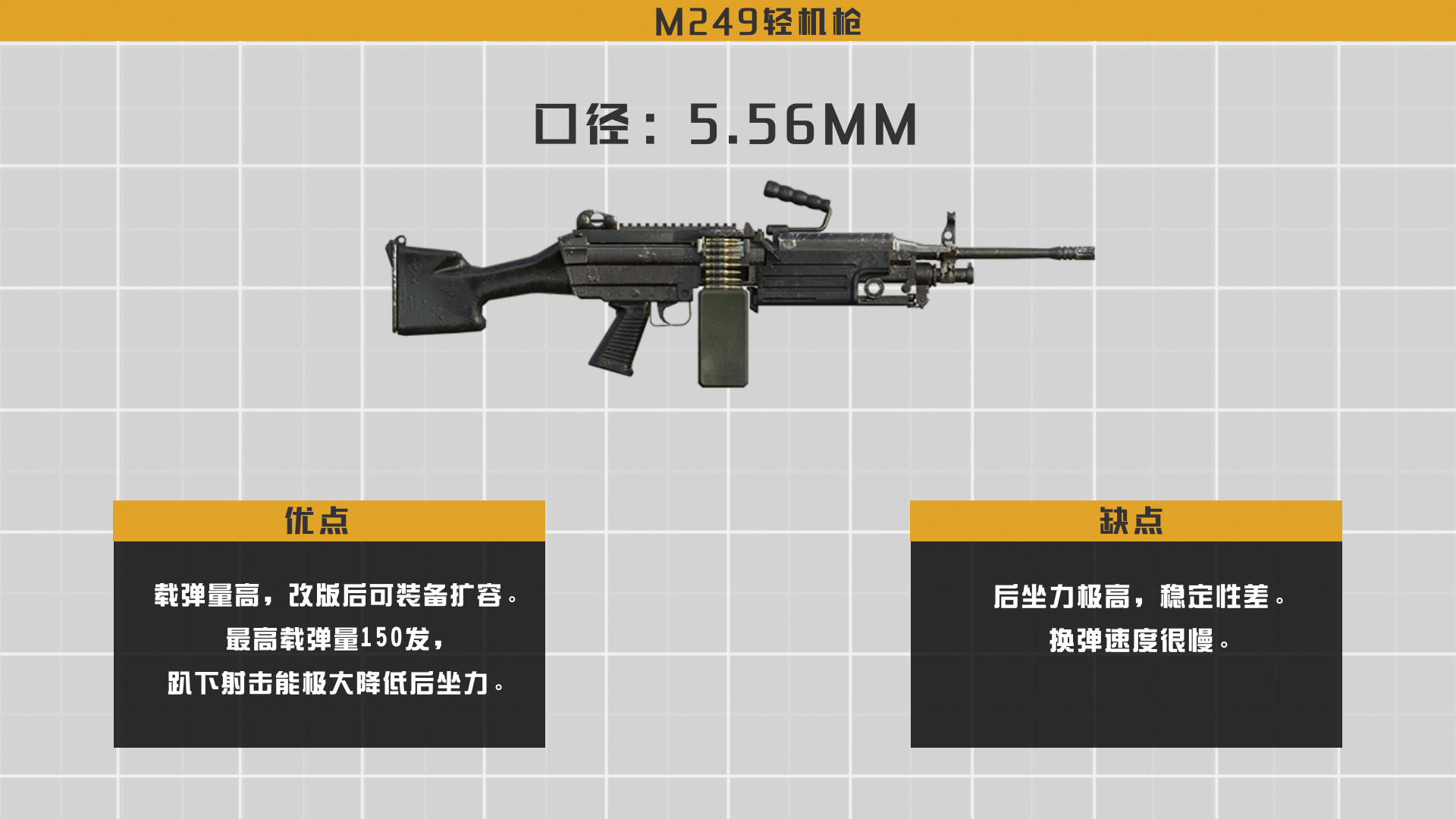 和平精英：猛男专属——M249大菠萝属性解析，你值得拥有！