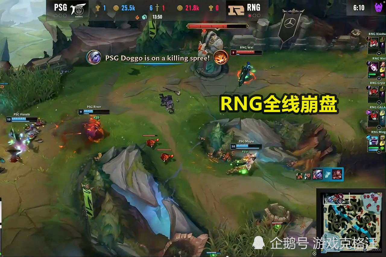 PSG再次碾压RNG，中野弱势BP被质疑，莫甘娜成版本陷阱