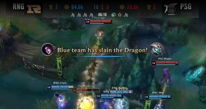 PSG陷入RNG运营节奏，RNG轻取首场胜利