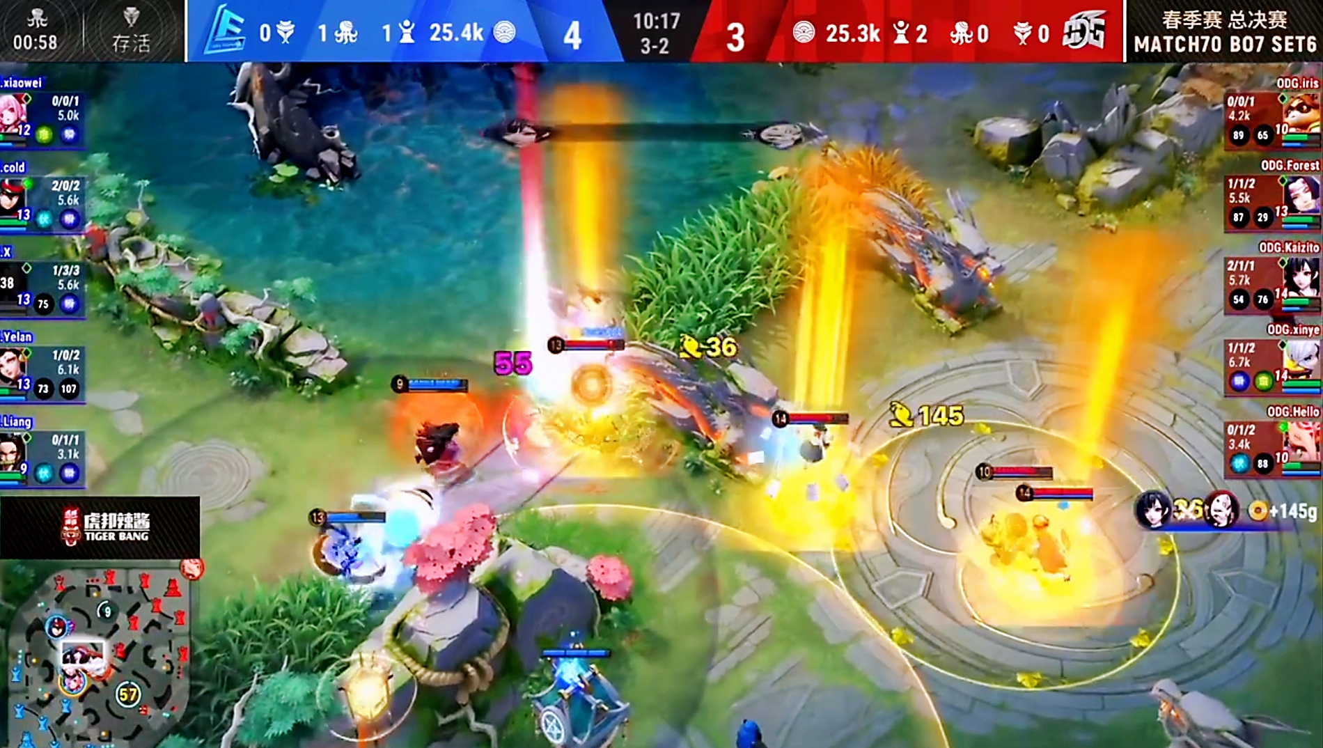 Forest鬼切关键切后，ODG连续战胜LF两局，OPL决赛进入决胜局