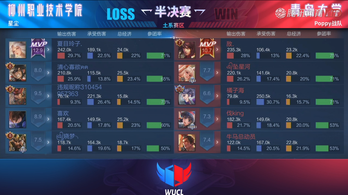 WUCL土系赛区：公孙离10杀超神秀操作 星尘让一追二跻身决赛