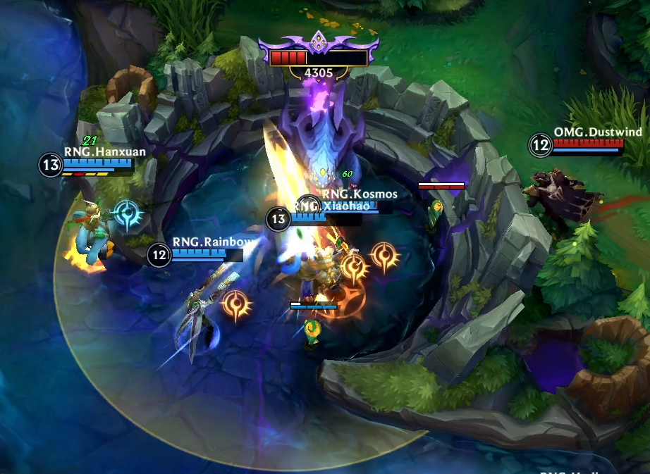 LOL手游超燃赛：OMG三屏障阵容，天神下凡，秒杀RNG