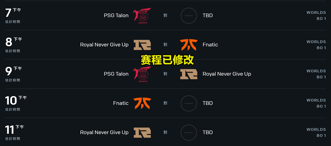 S11赛程引发争议，PSG吐槽拳头不公，RNG和FNC的比赛已被调整