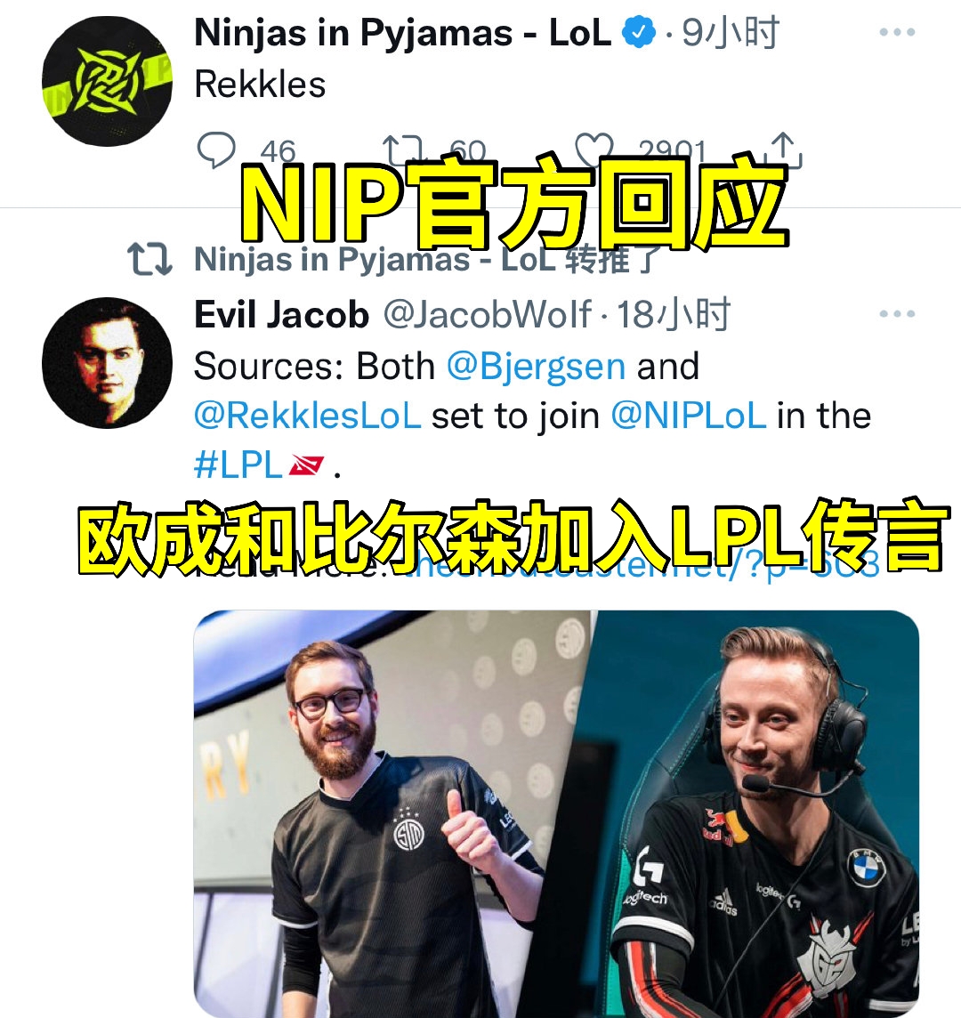 管泽元陷入爱情保卫战，疑似欧成和比尔森加盟LPL，队伍为豪门战队